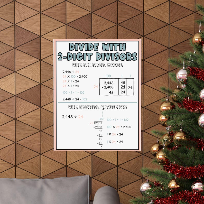 Divide With 2-digit Divisors | Anchor Chart, Classroom, Math Poster ...