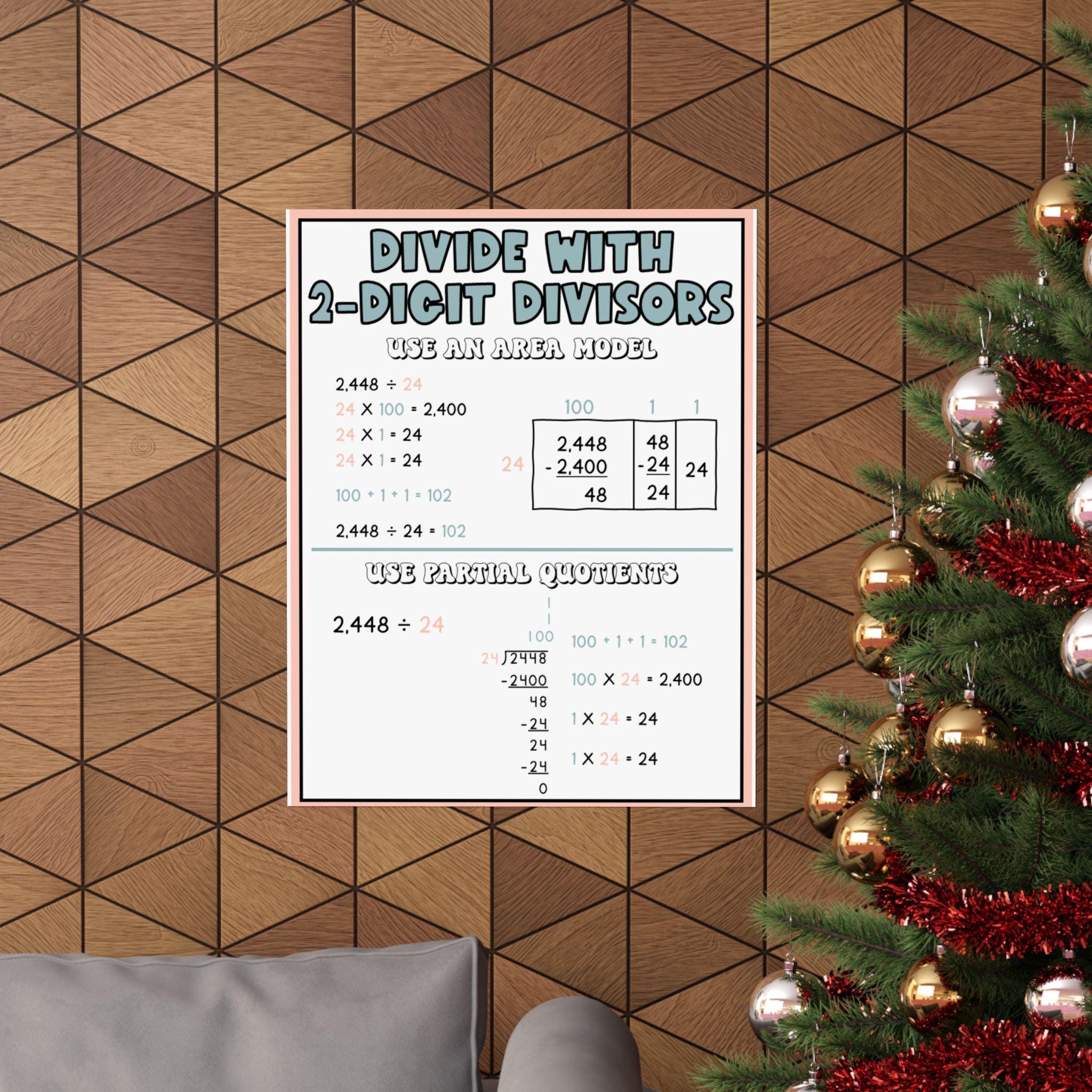 Divide With 2-digit Divisors | Anchor Chart, Classroom, Math Poster ...