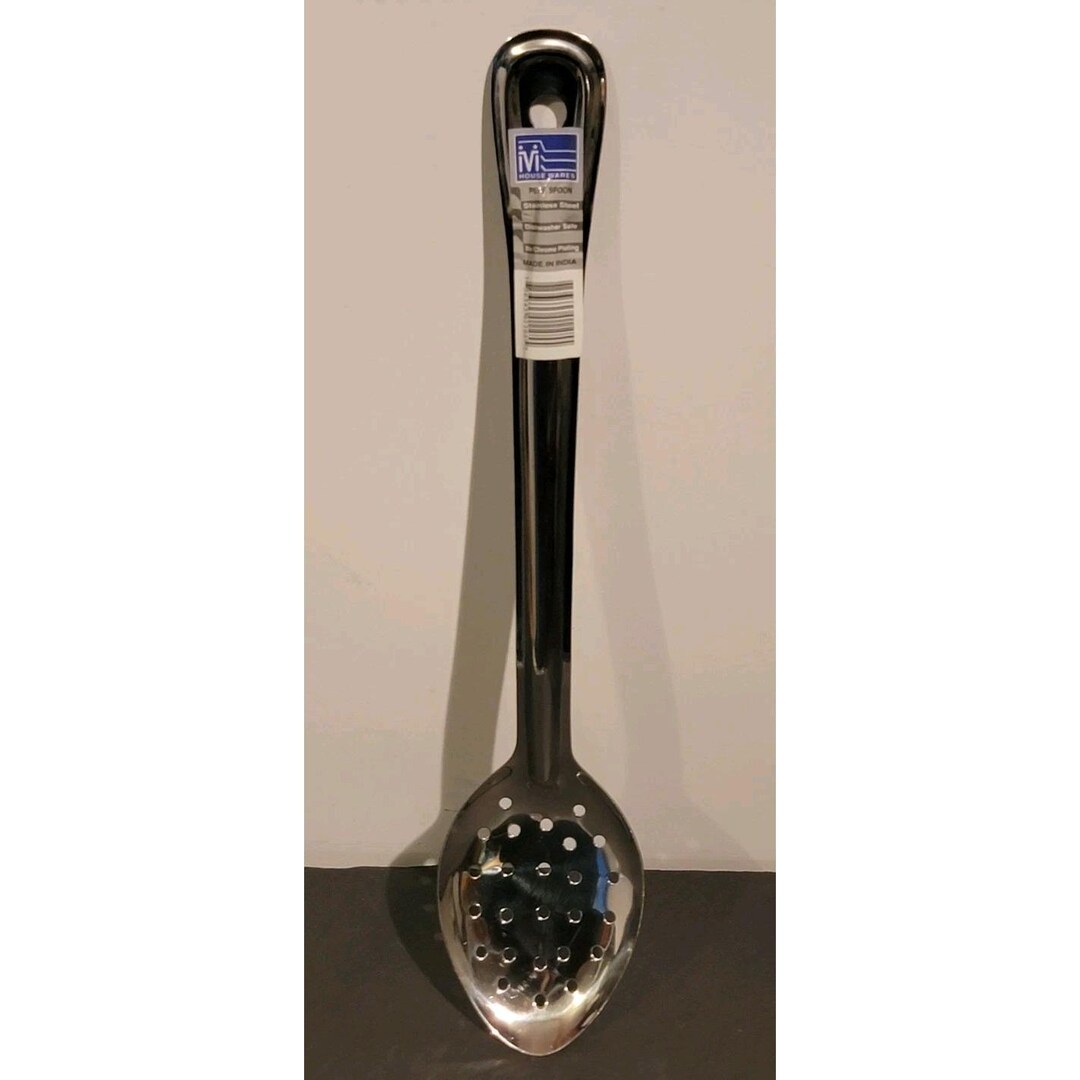 Perforated Stainless Steel Basting Spoon 13" Silver Straight Handle - Etsy