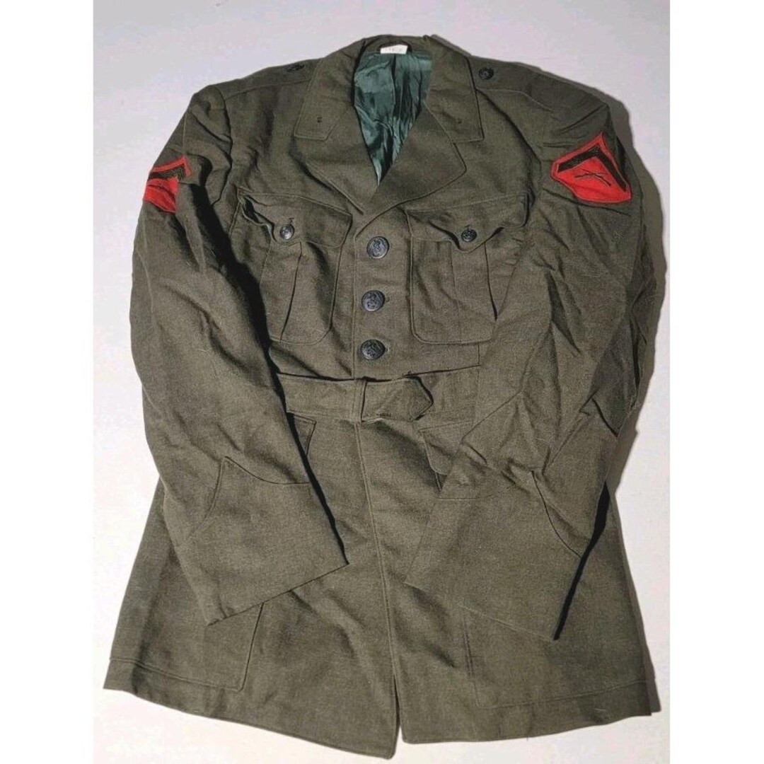 Vintage 70s USMC Alphas Green Military Dress Uniform Jacket Lance ...