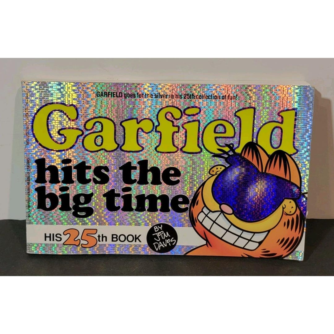 1993 "garfield Hits the Big Time" Holographic 25th Book by Jim Davis ...