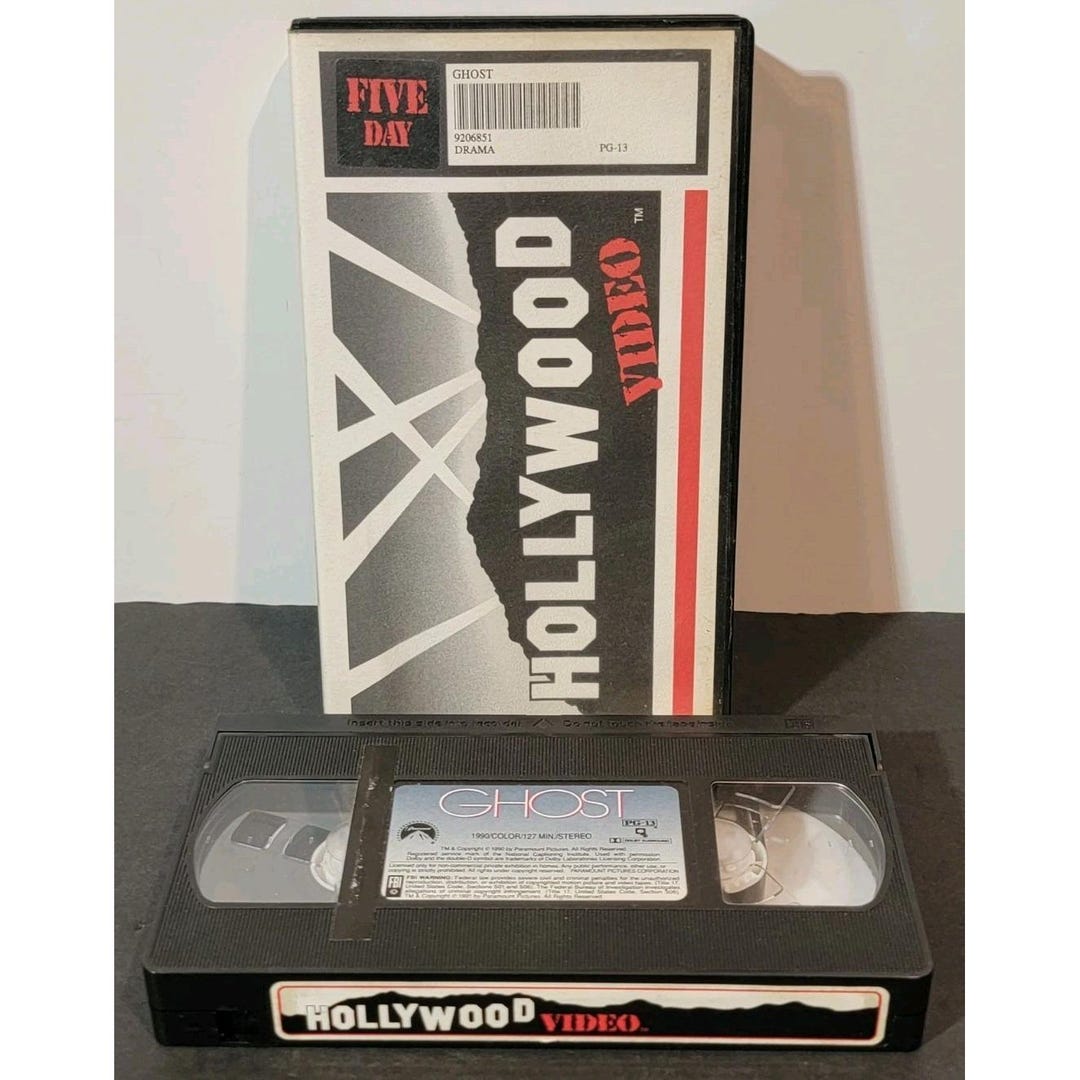 Hollywood Video VHS Tape Clamshell "ghost" Romance Movie Film Rental ...