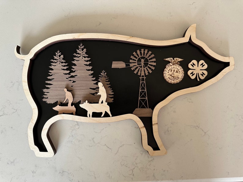 Hog Show Appreciation Shadow Box .svg (FFA/4H) - Etsy