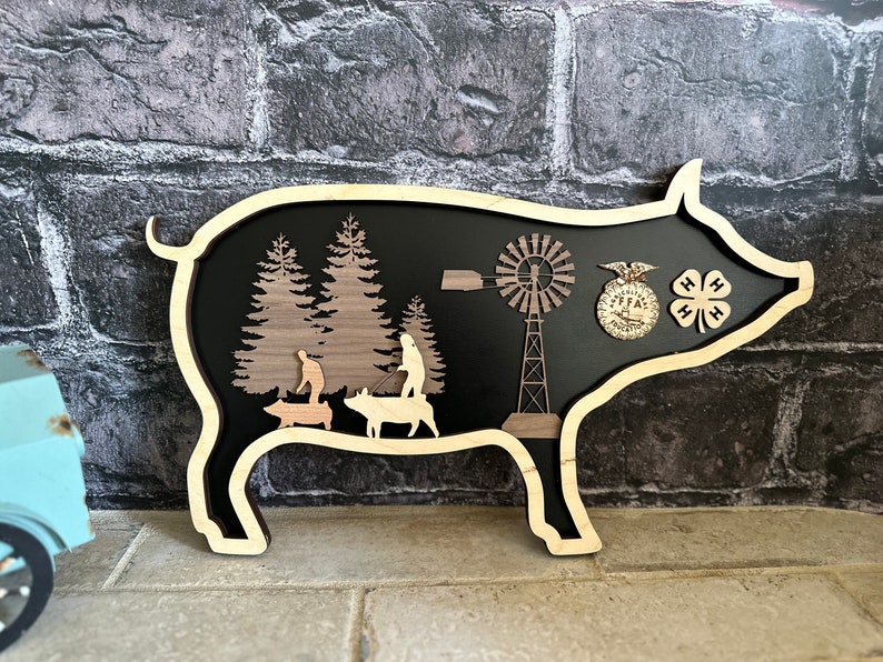 Hog Show Appreciation Shadow Box .svg (FFA/4H) - Etsy