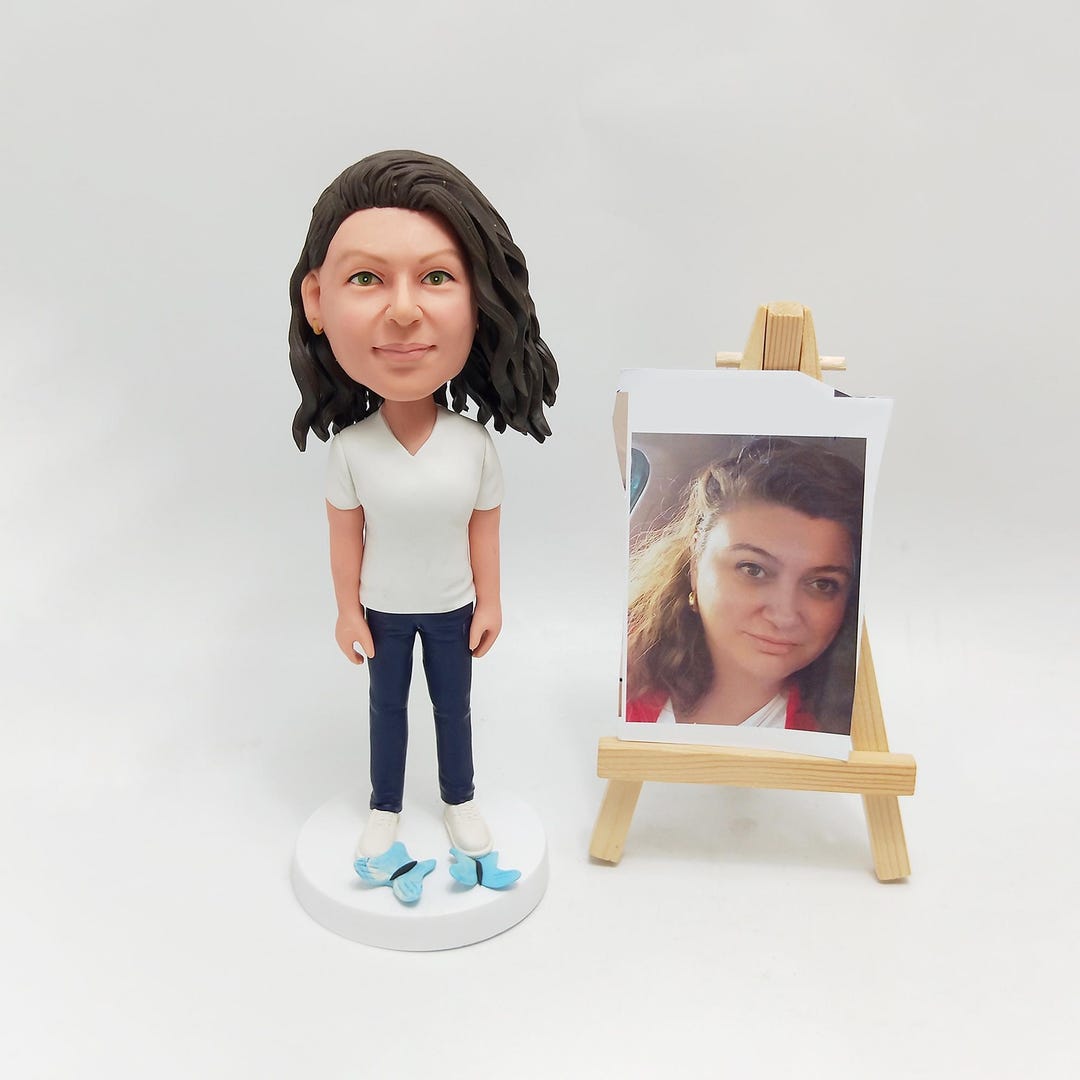 Custom Girlfriend Bobblehead Doll, Completely Handmade, Polymer Clay ...