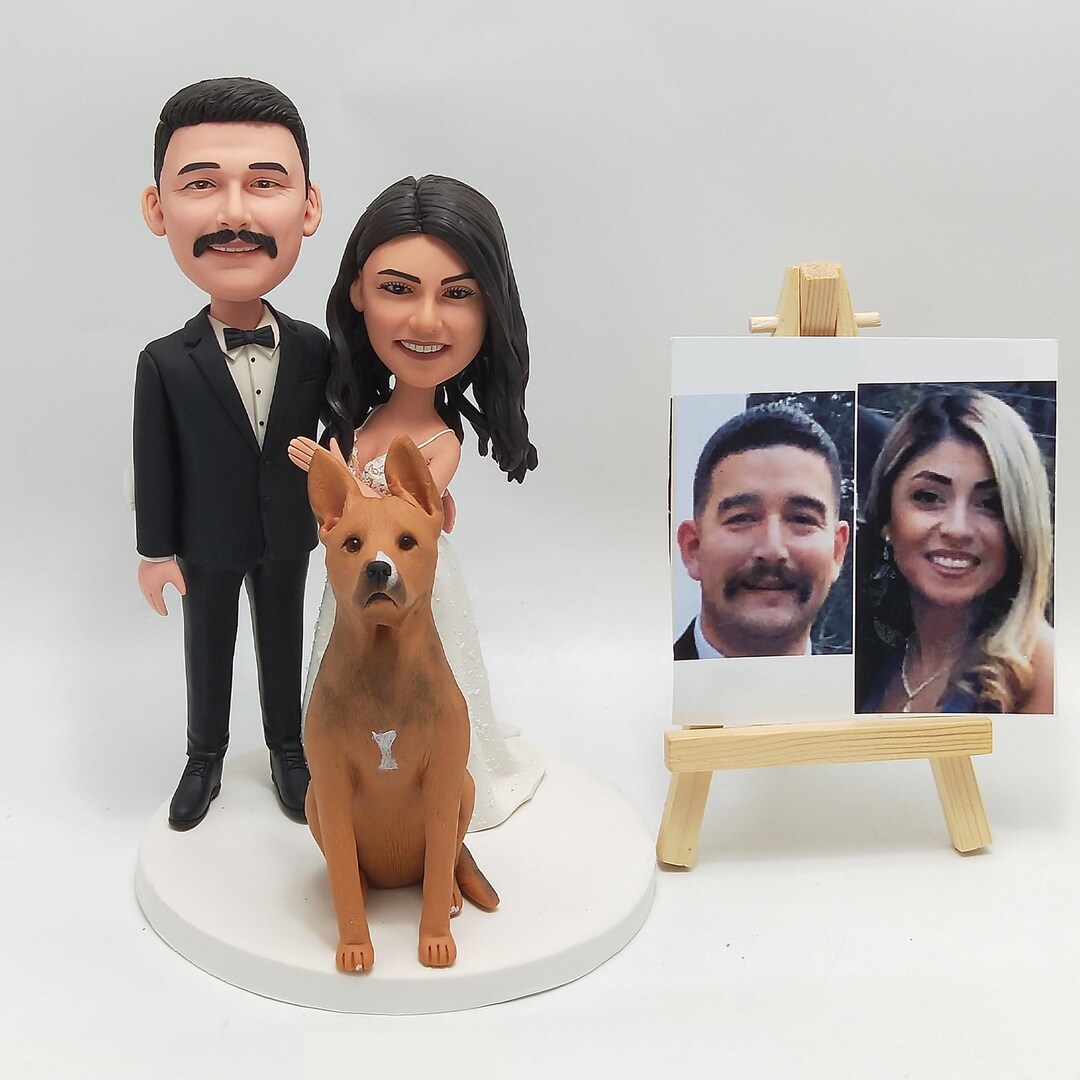 Personalized Wedding Cake Topper Bobbleheads: Custom Couple Figurine - Etsy