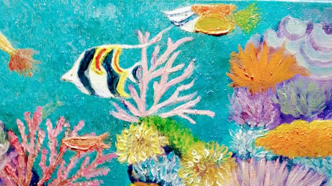 Underwater Painting Fish Art Seascape Painting Original Artwork Acrylic ...