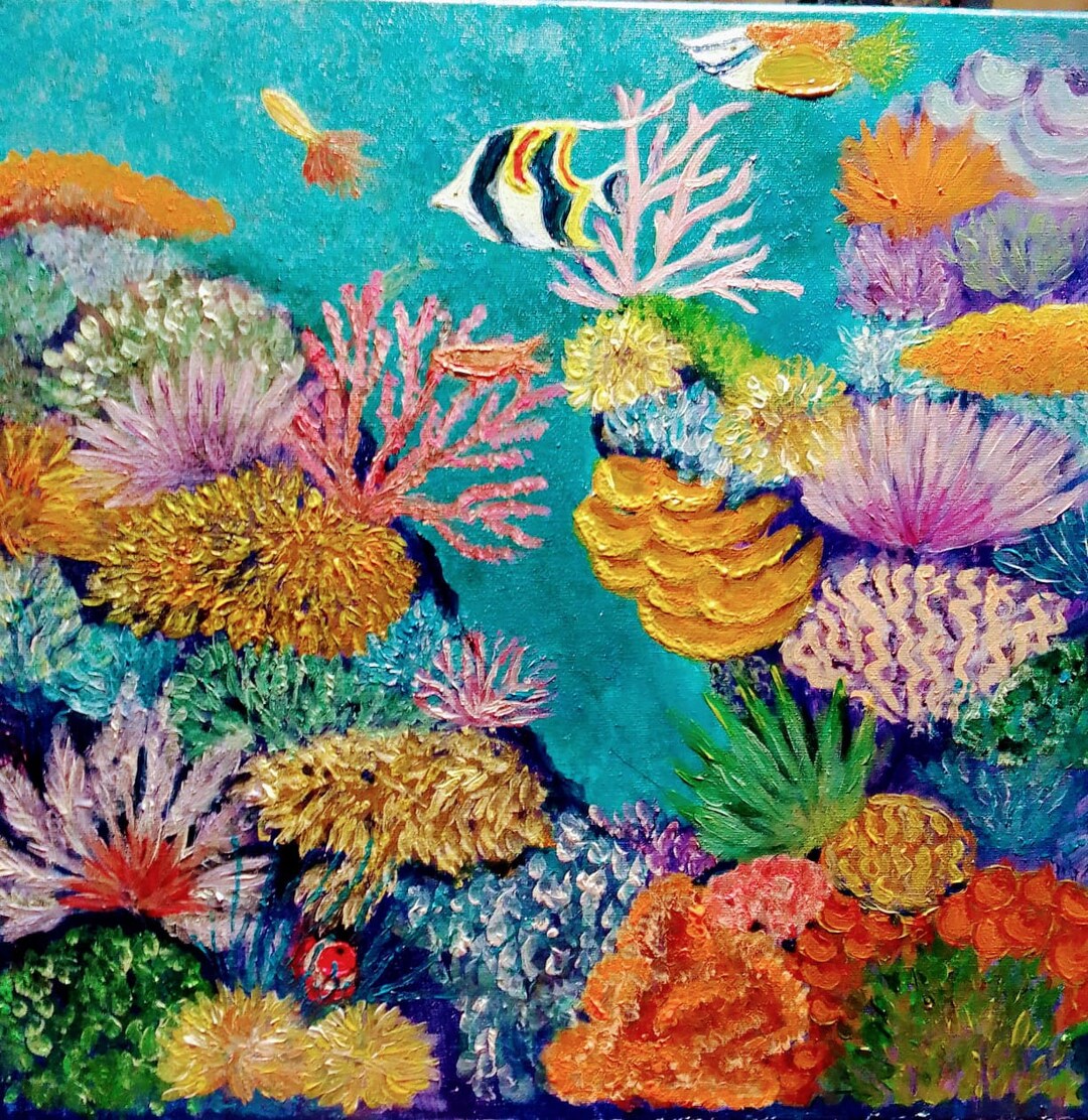 Underwater Painting Fish Art Seascape Painting Original Artwork Acrylic ...
