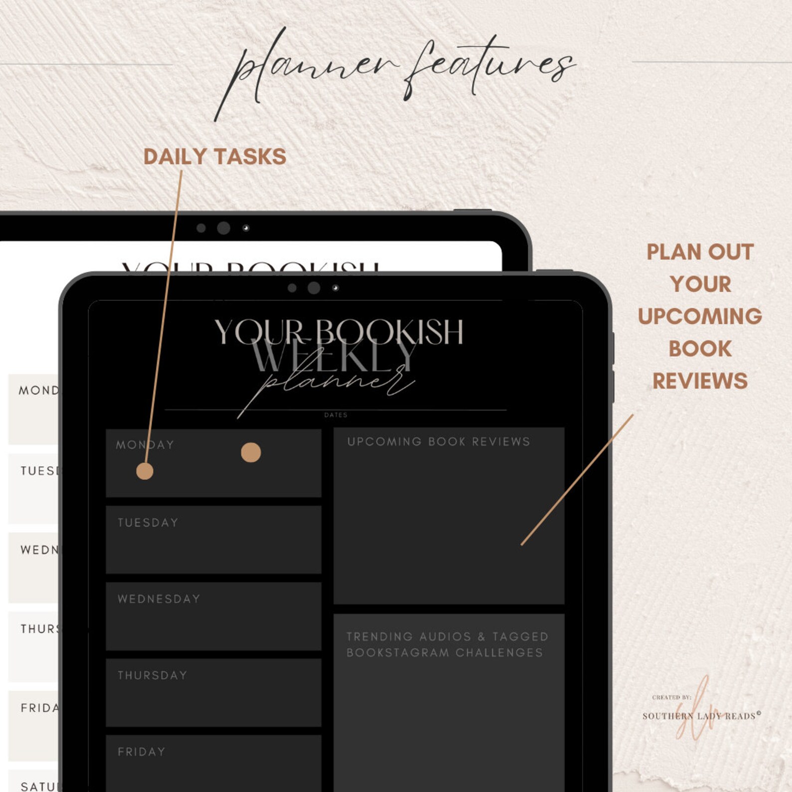 Weekly Bookstagram Planner - (printable & Editable Digital Downloads ...