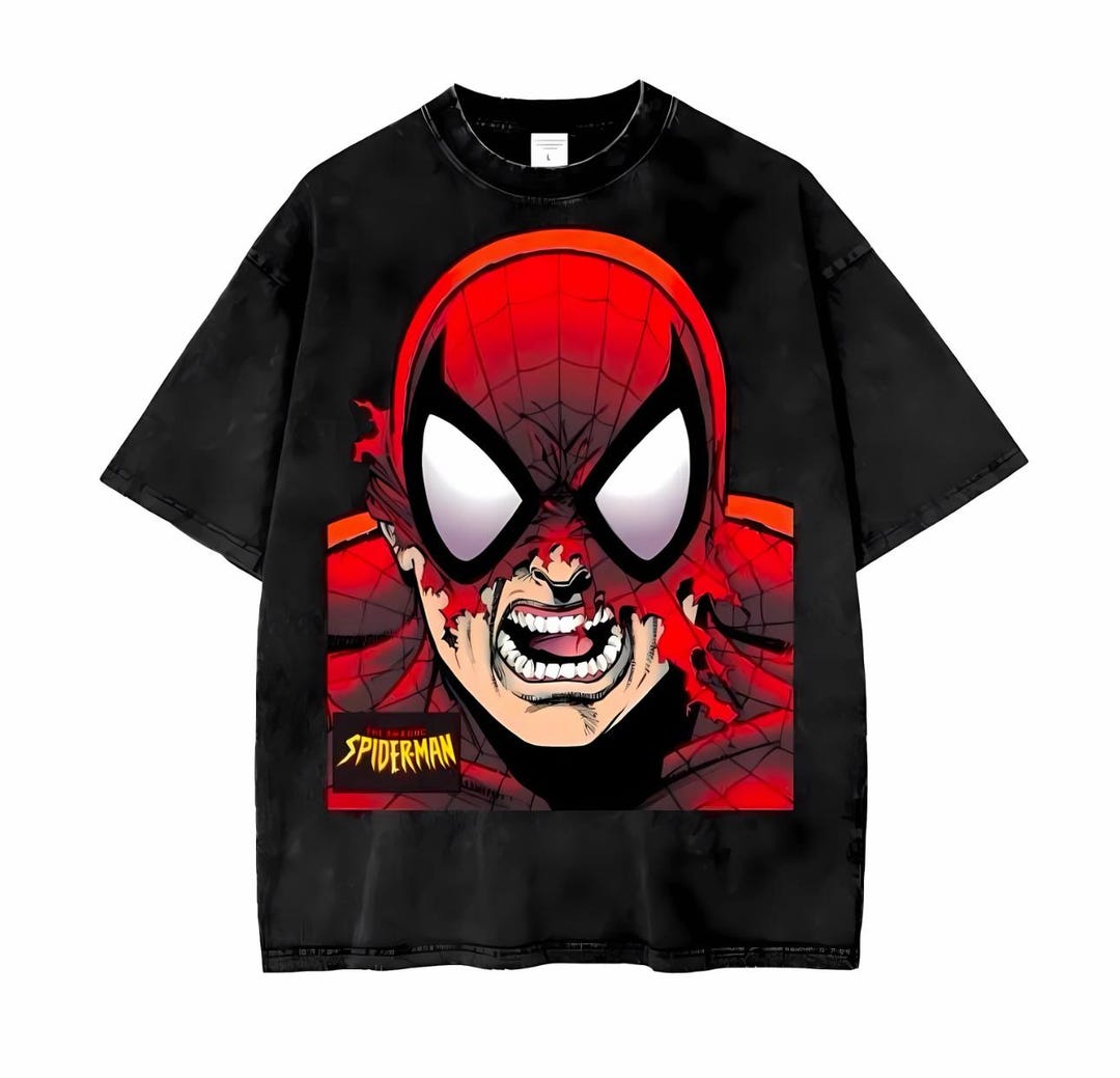 BIG Spider-man Ripped Mask Vintage Wash Unisex T-shirt in Multiple ...