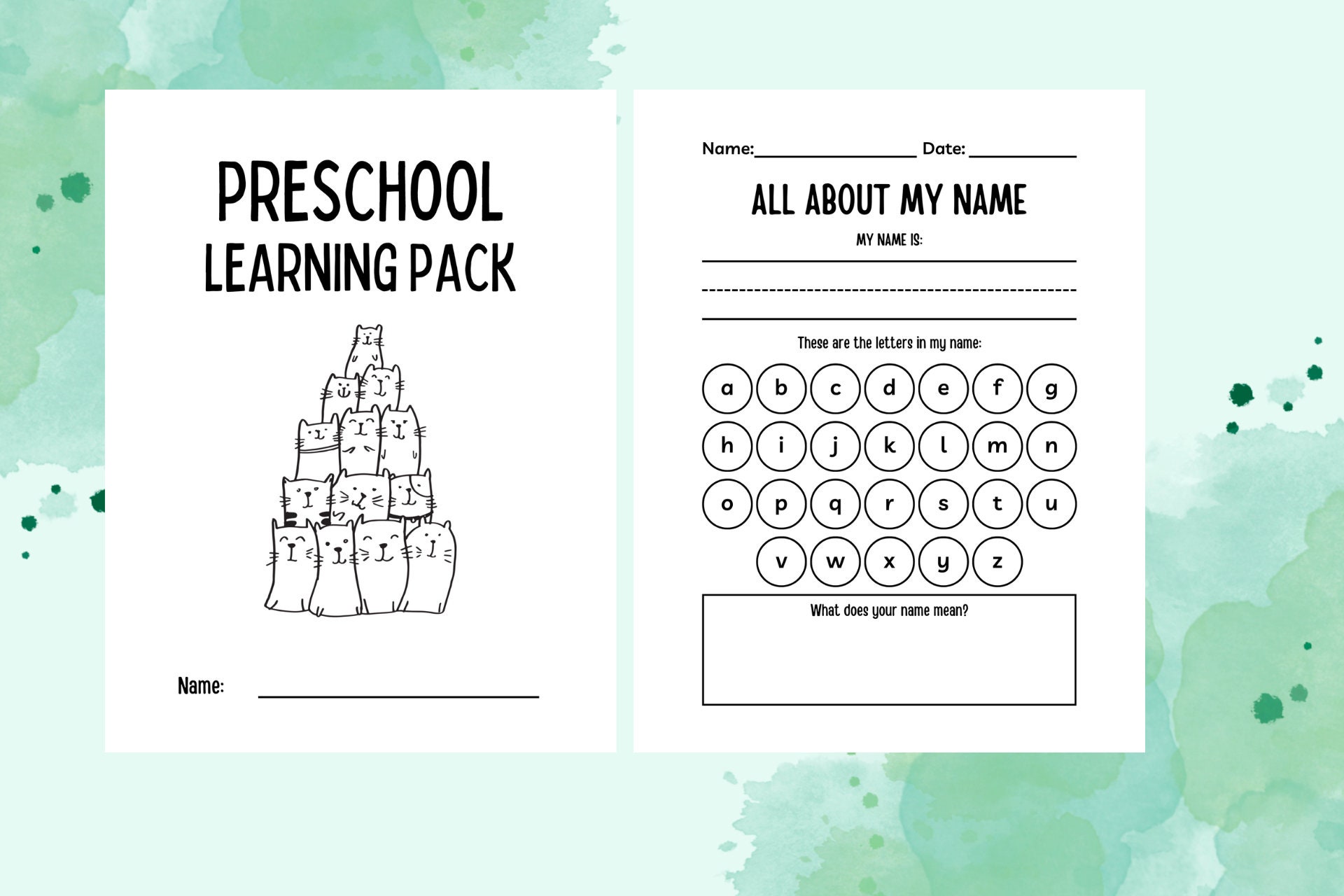 PAQUETE Hojas de trabajo imprimibles para prekínder, jardín de infantes ...