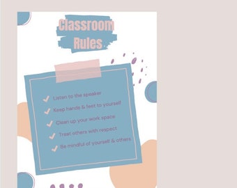 BOHO Classroom Rules Poster - Etsy