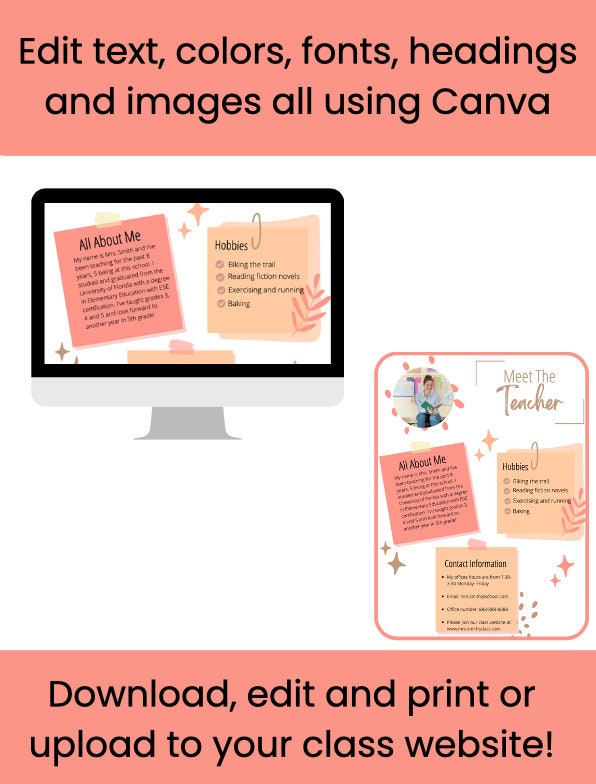 Meet the Teacher Flyer- Editable With Canva - Etsy