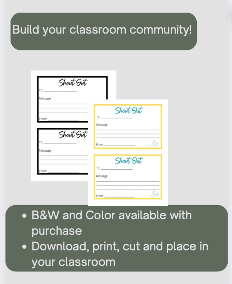 Classroom Shout Outs for Students - Etsy