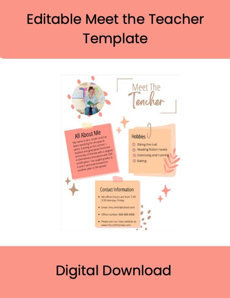 Meet the Teacher Flyer Editable With Canva - Etsy