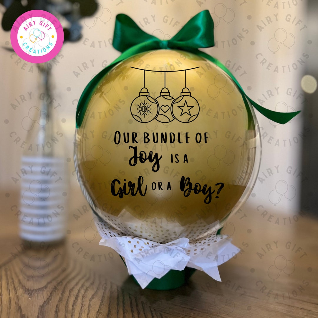 Our Bundle of Joy is a Girl or a Boy? Christmas Gender Reveal Balloon ...