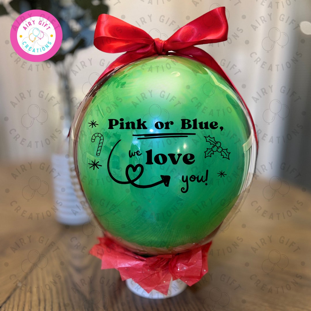 Pink Or Blue We Love You Christmas Gender Reveal Balloon Perfect