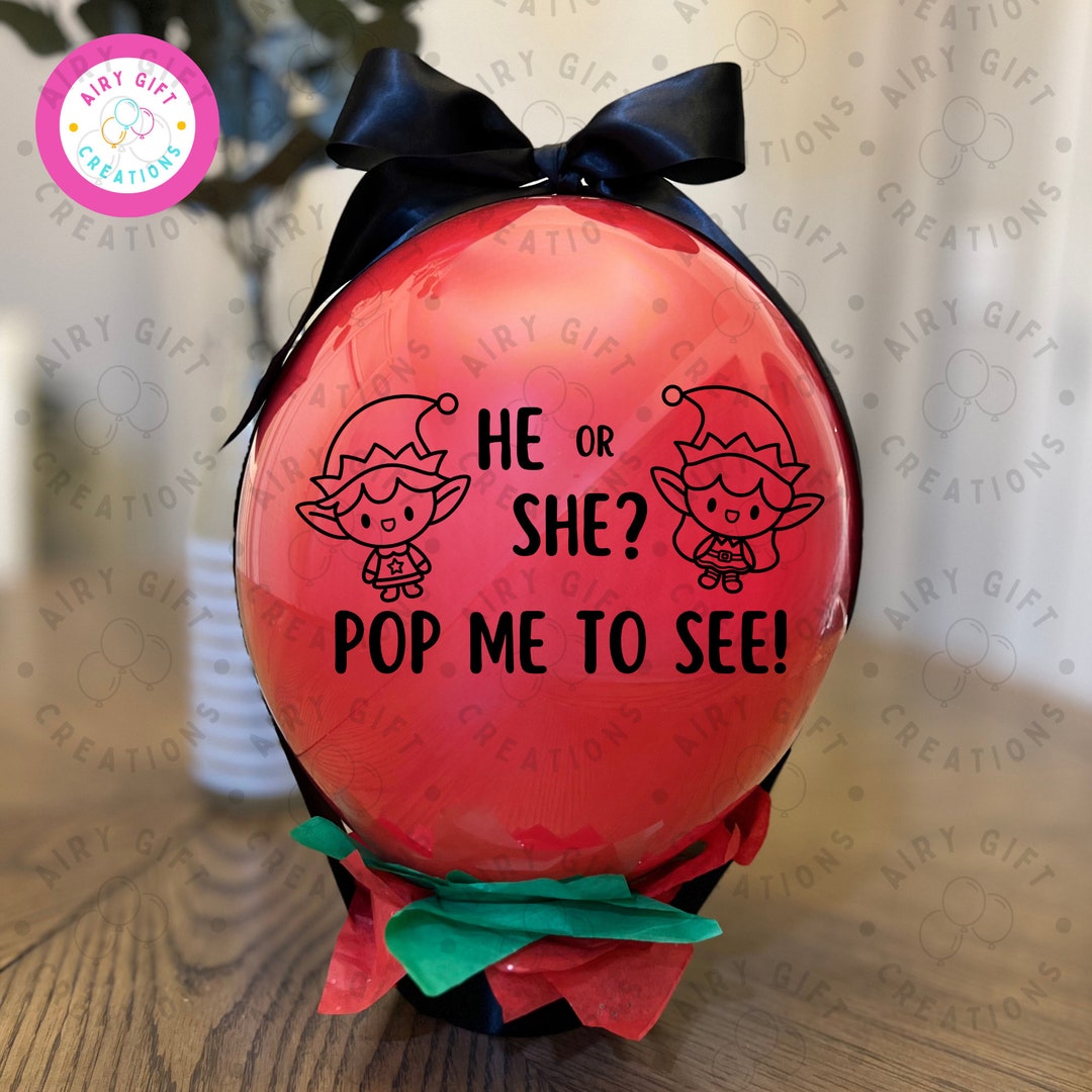 Elf Christmas Gender Reveal Balloon, No Mess Party Decor - Etsy