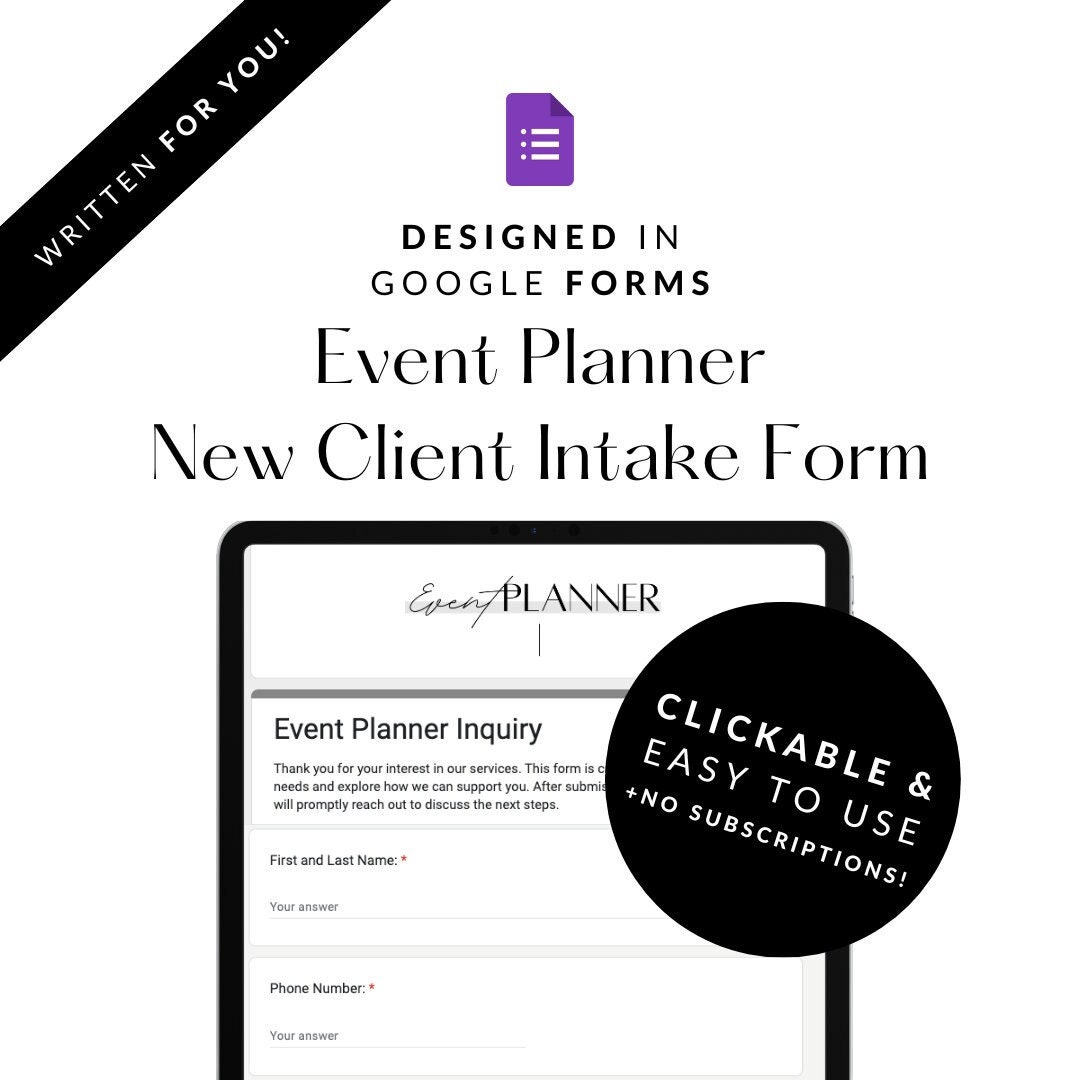 Event Planner Client Inquiry Intake Google Form - Etsy