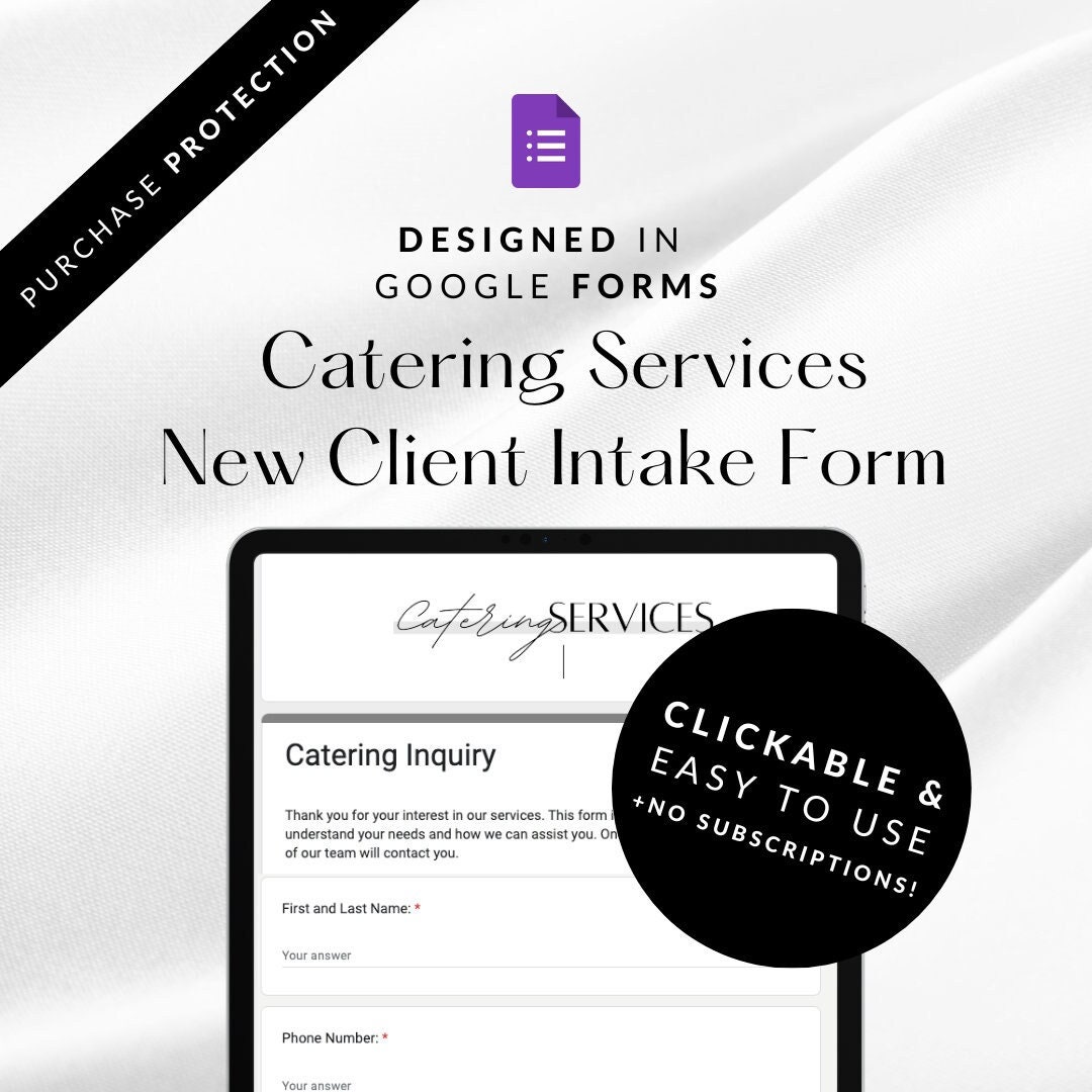 Catering Client Inquiry Intake Google Form - Etsy