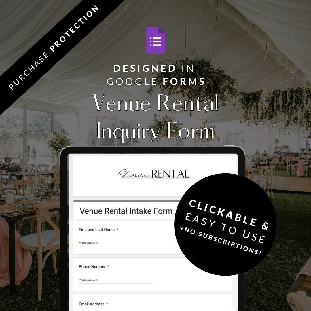 Venue Rental Client Inquiry Intake Google Form - Etsy
