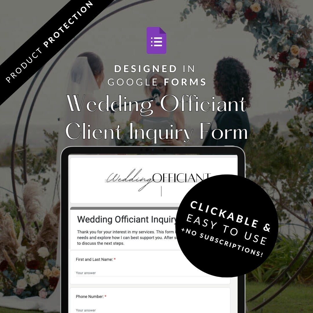 Officiant Client Inquiry Intake Google Form - Etsy