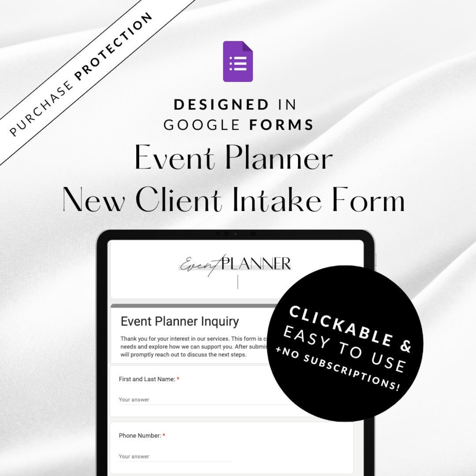 Event Planner Client Inquiry Intake Google Form - Etsy