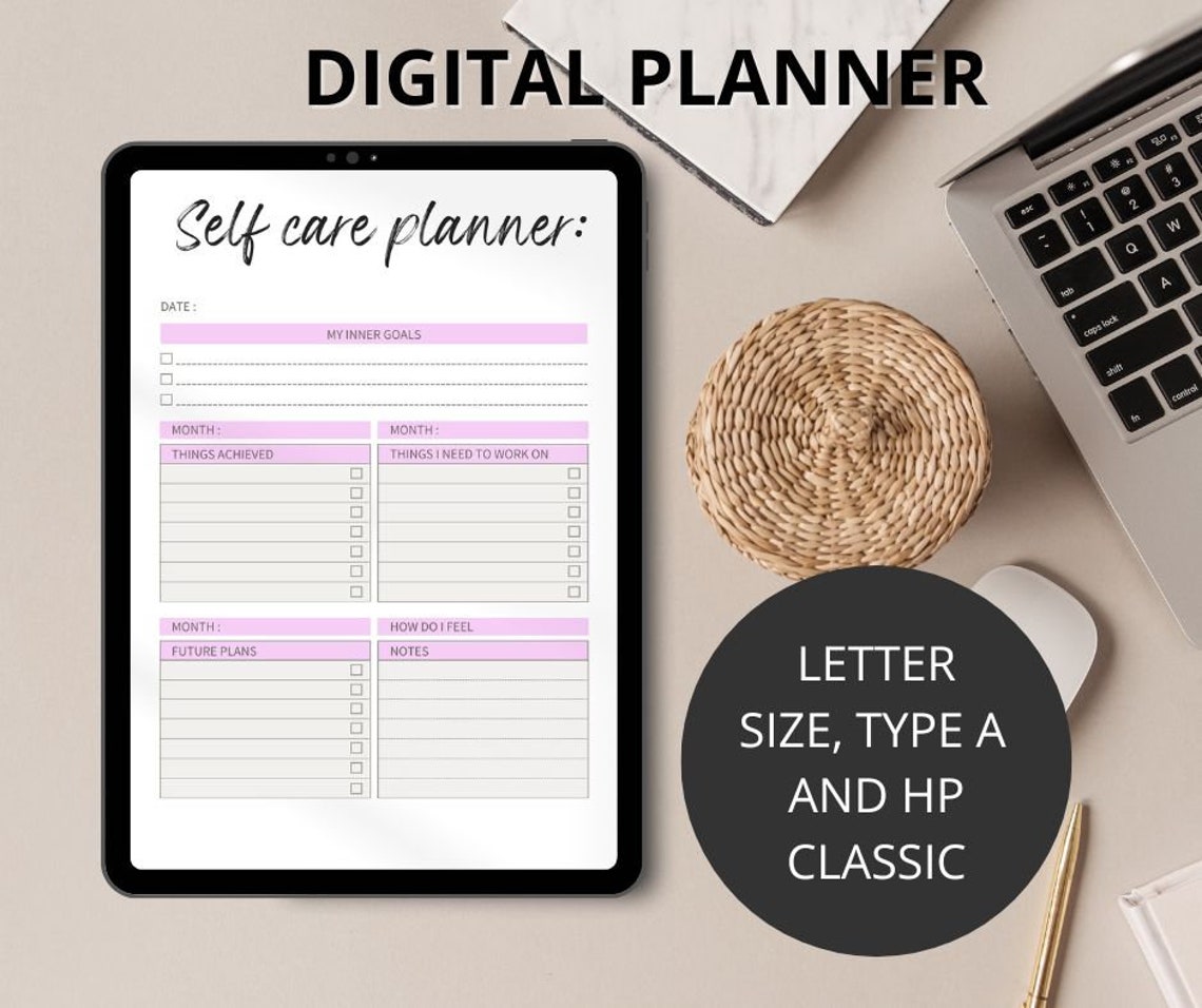 Self Care Plan, Self Care Journal, Self Care Template, Mental Health ...