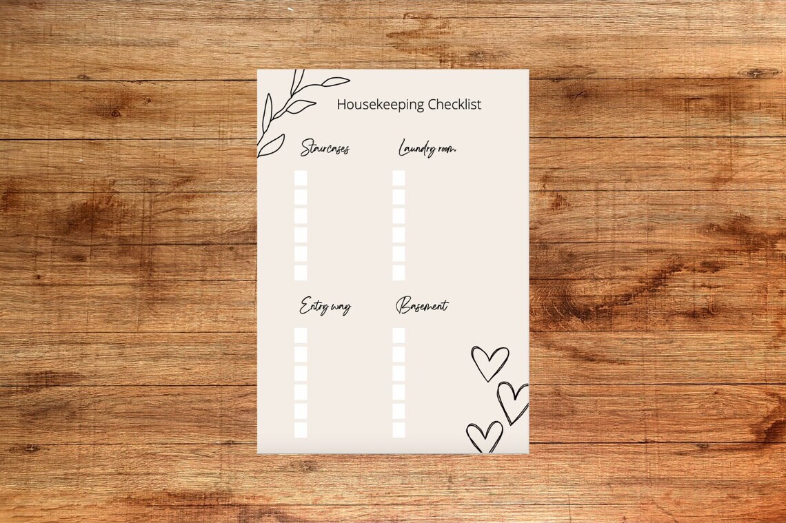 Cleaning Checklist | Housekeeping | Chore Chart | Printable PDF ...