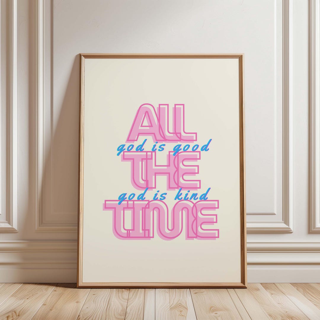 Pink Christian Wall Art, God is Good, Preppy Wall Art, Christian ...