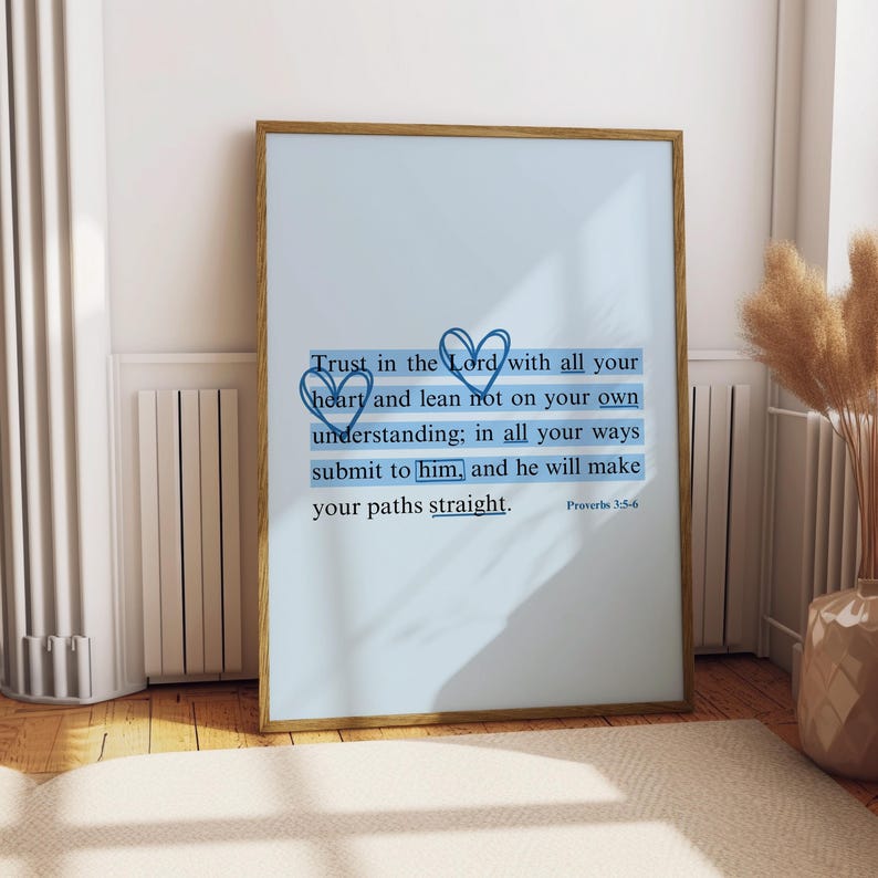 Blue Scripture Wall Art: Christian Bible Verse Print (digital Print) - Etsy