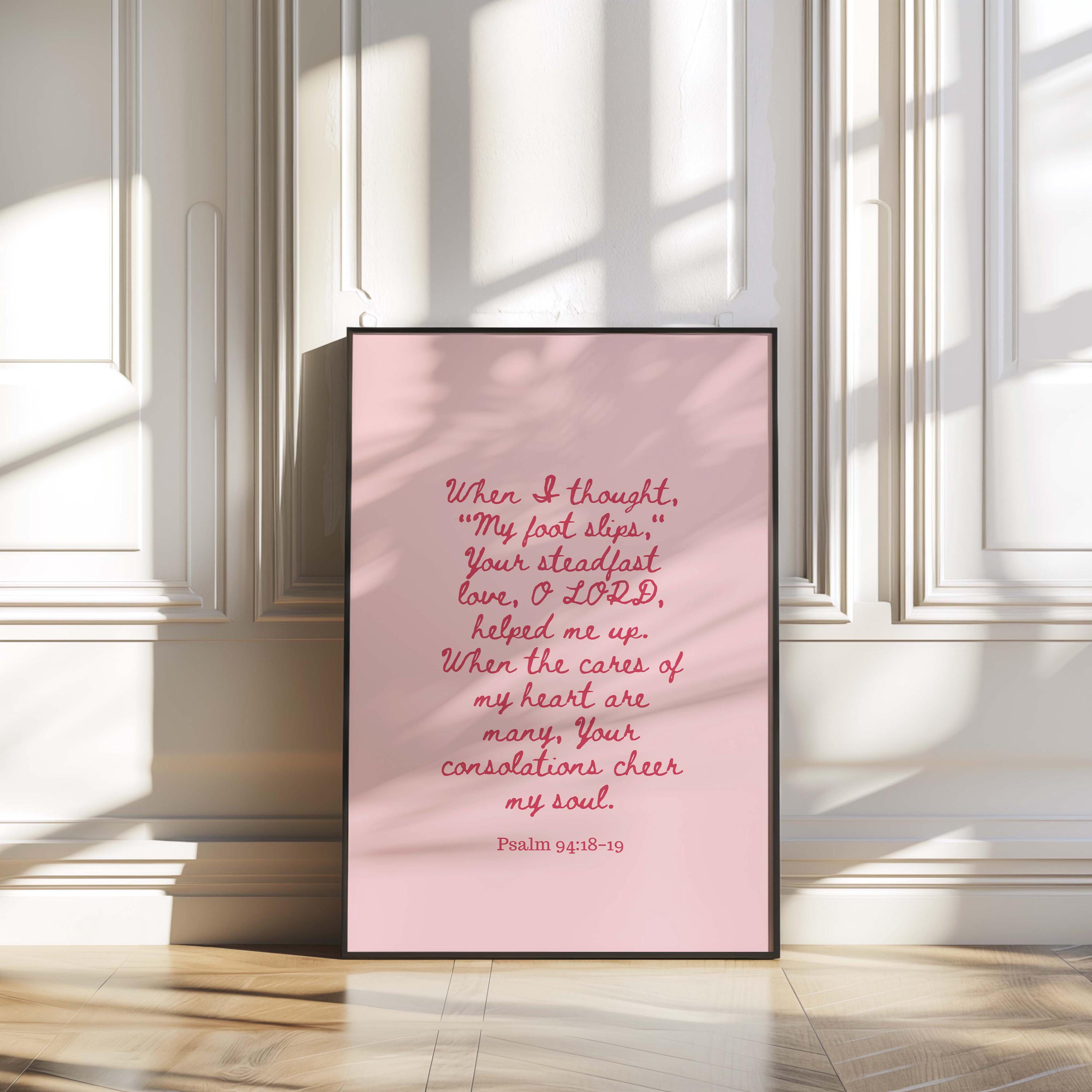 Modern Christian Art Christian Wall Art Scripture Wall Art Pink Wall ...