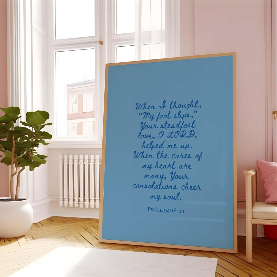 Modern Christian Art Christian Wall Art Scripture Wall Art Blue Wall ...