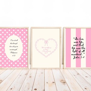 Modern Christian Art Christian Wall Art Pink Wall Art Scripture Wall ...