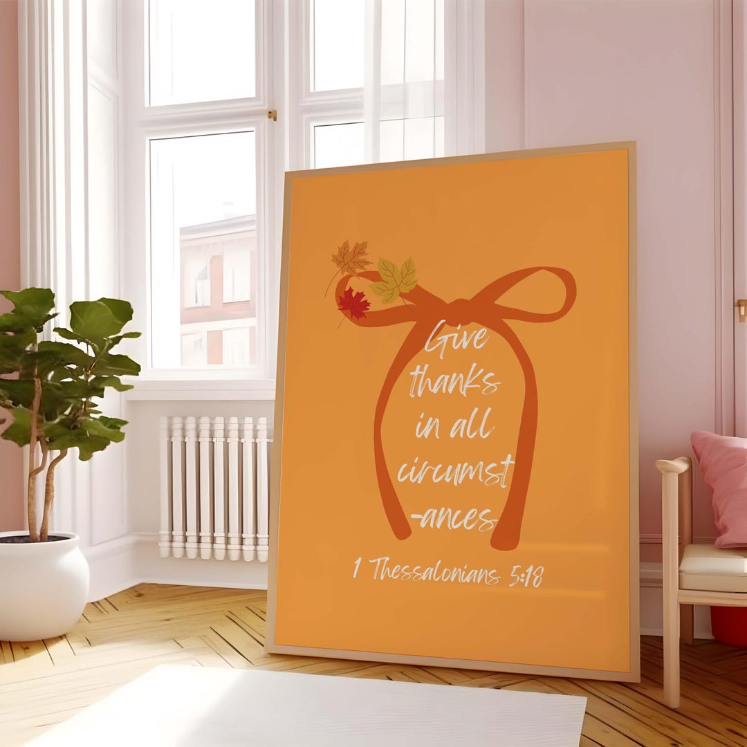 Orange Scripture Wall Art: Christian Fall Decor (digital Download) - Etsy
