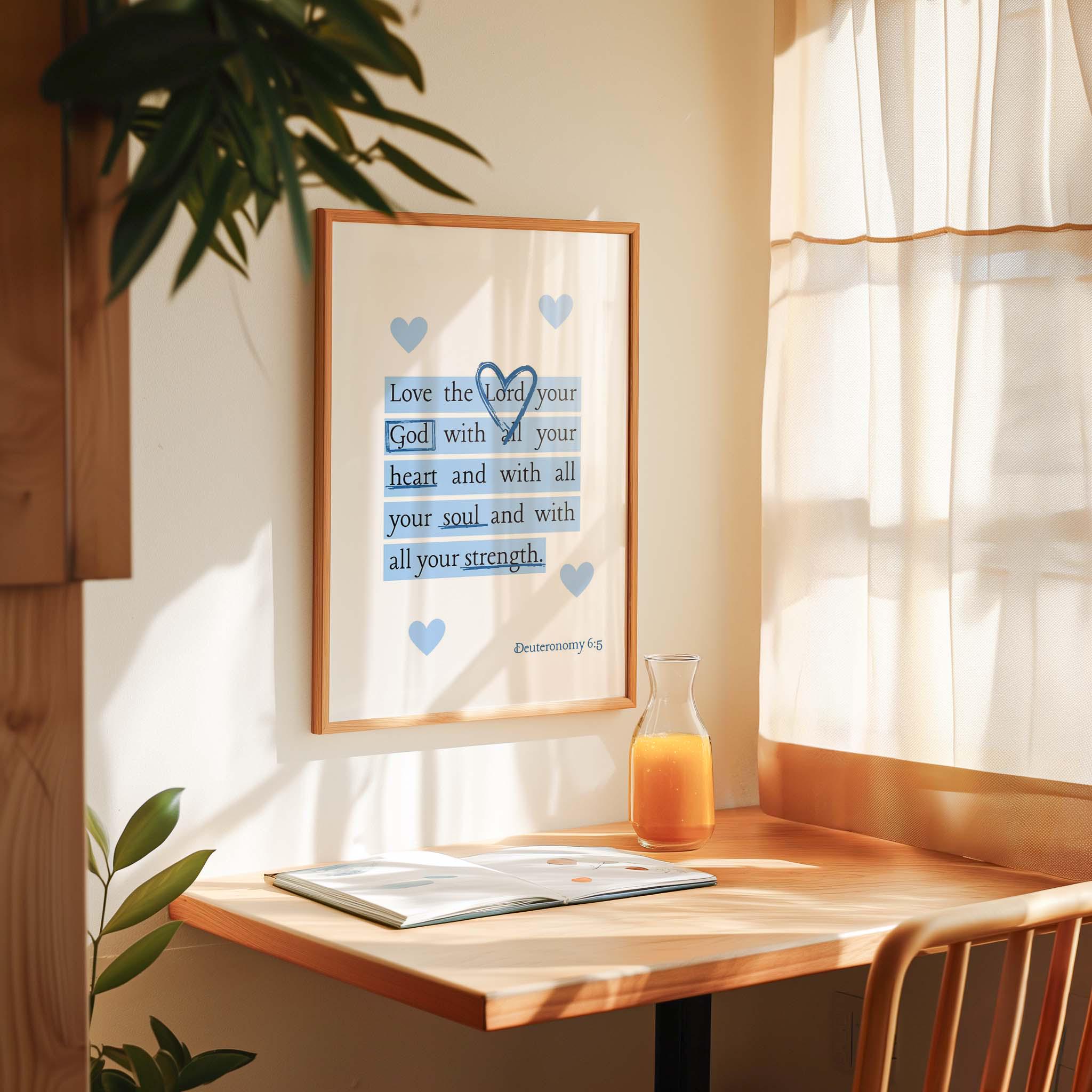 Light Blue Scripture Wall Art: Christian Bible Verse Print (digital ...