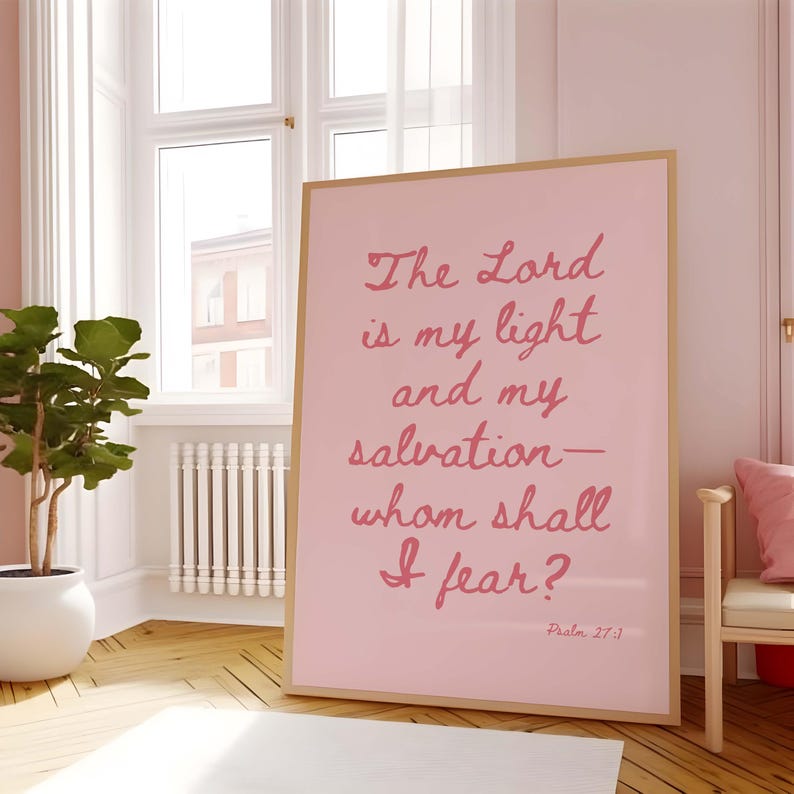 Pink Scripture Wall Art: Christian Bible Verse Print (digital Download ...
