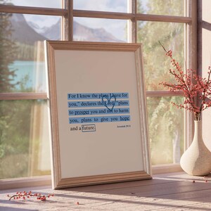 Blue Bible Verse Wall Art, Christian Print (digital Download) - Etsy