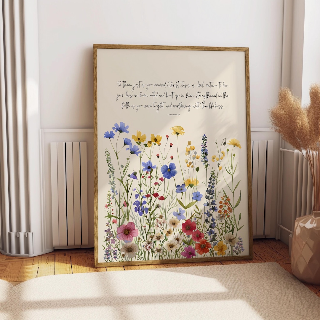 Floral Scripture Wall Art: Christian Verse Print (digital Download) - Etsy
