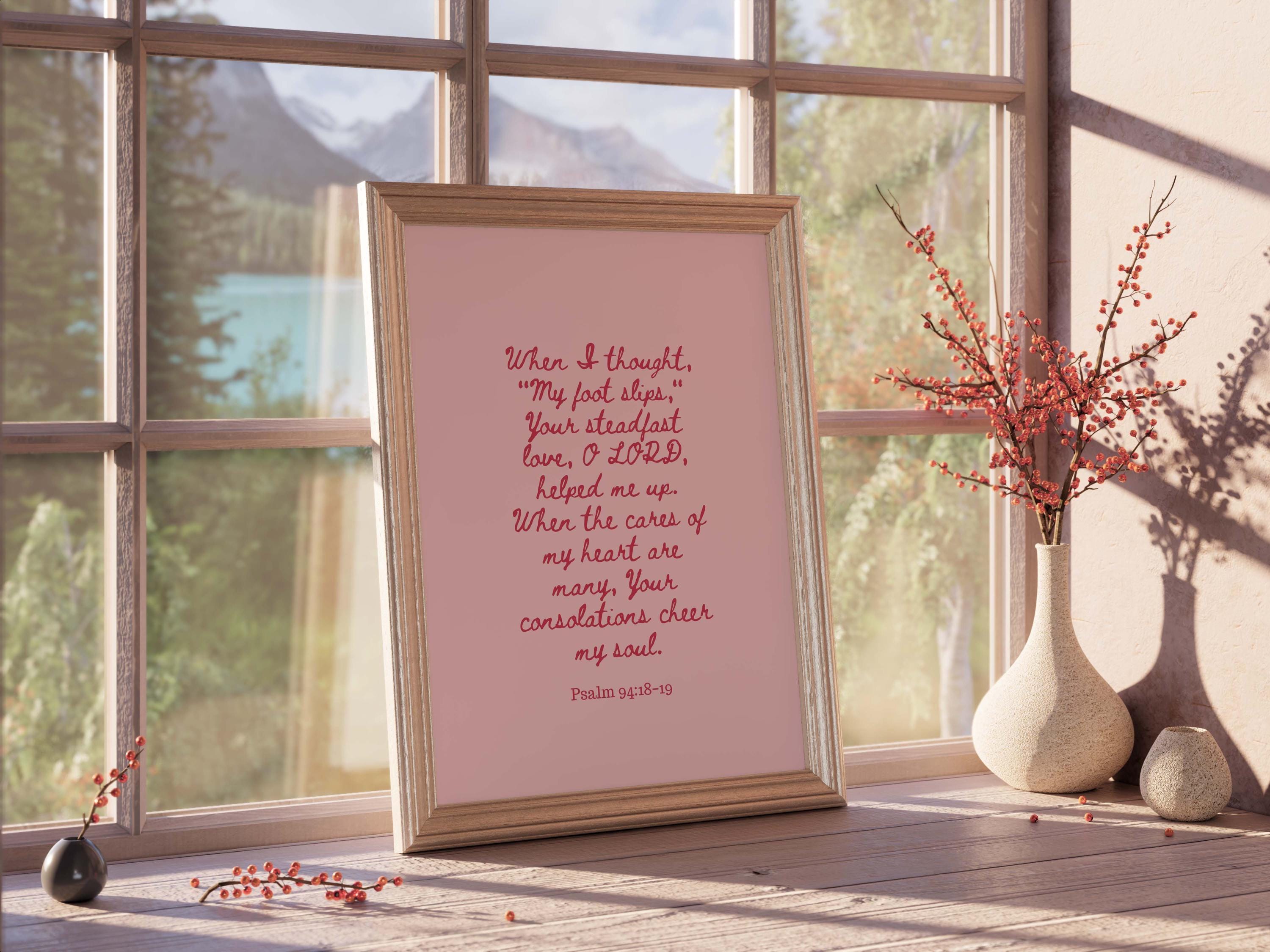 Modern Christian Art Christian Wall Art Scripture Wall Art Pink Wall ...