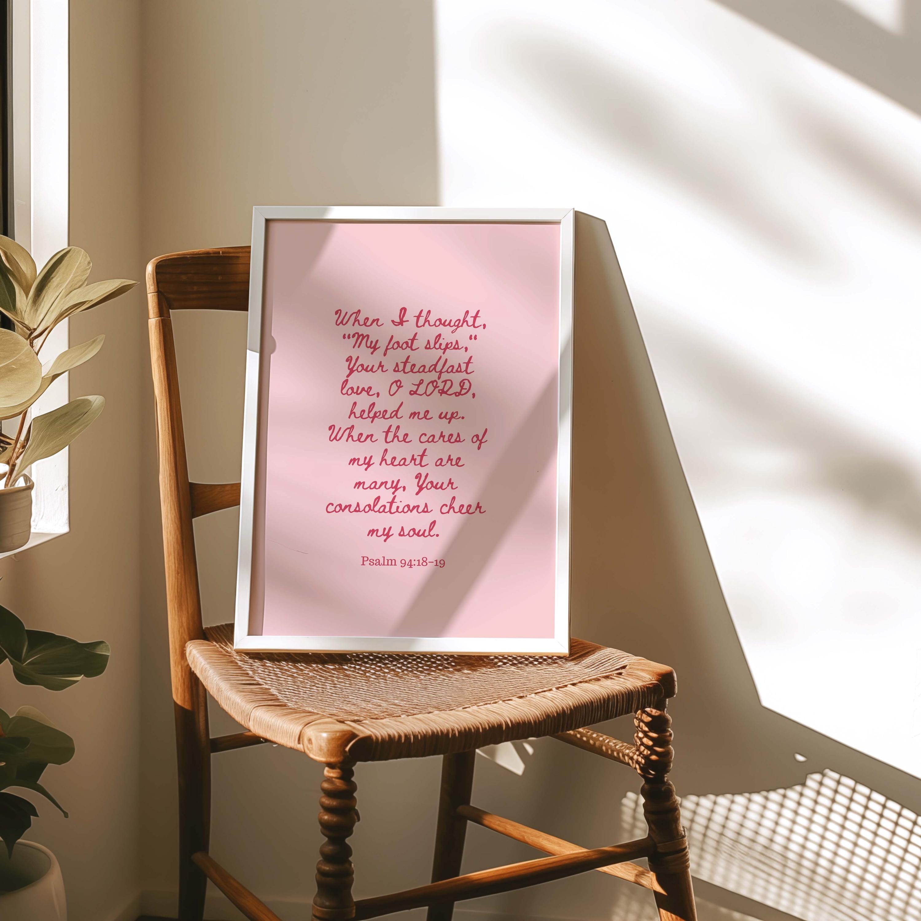 Modern Christian Art Christian Wall Art Scripture Wall Art Pink Wall ...