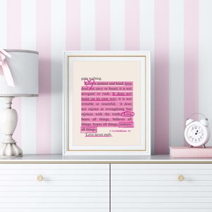 Pink Scripture Wall Art Print: Christian Bible Verse Print (digital ...