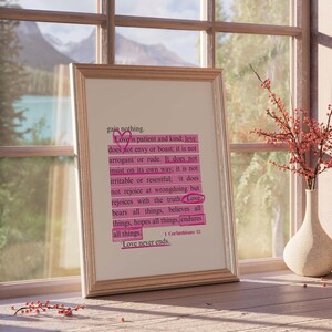 Pink Scripture Wall Art Print: Christian Bible Verse Print (digital ...