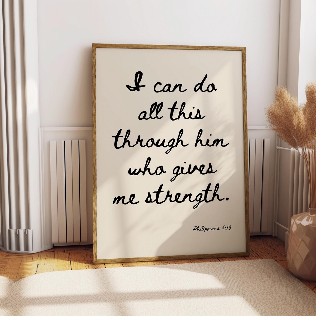 Bible Verse Wall Art, Christian Wall Art, Modern Christian Art, Beige ...