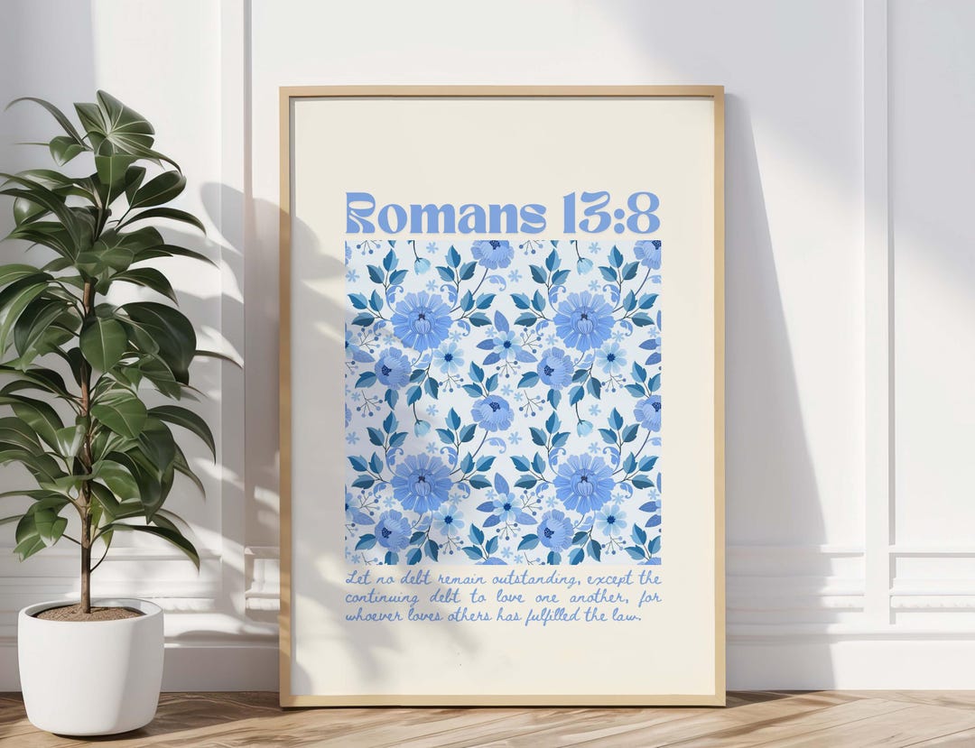 Modern Christian Art Christian Wall Art Scripture Wall Art Blue Wall ...