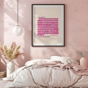 Pink Scripture Wall Art Print: Christian Bible Verse Print (digital ...