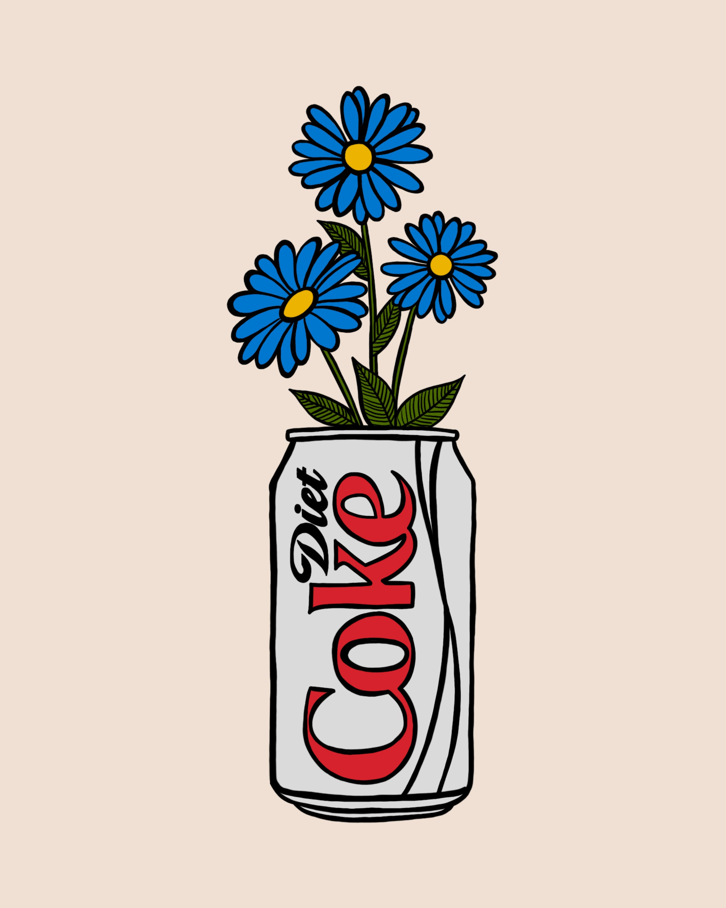 Diet Coke Floral | Digital Download | Instant Download | Wall Art - Etsy