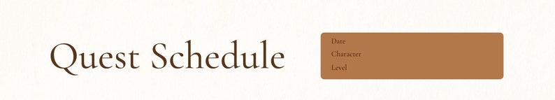 Quest Schedule, Planner, Digital Download, Printable - Etsy