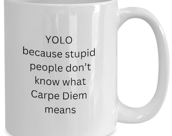 Yolo: Carpe Diem for Stupid People Mug - Etsy