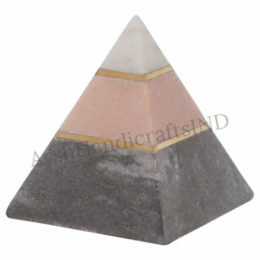Handmade Marble Pyramid With Brass Inlay Decorative Home Decor ...